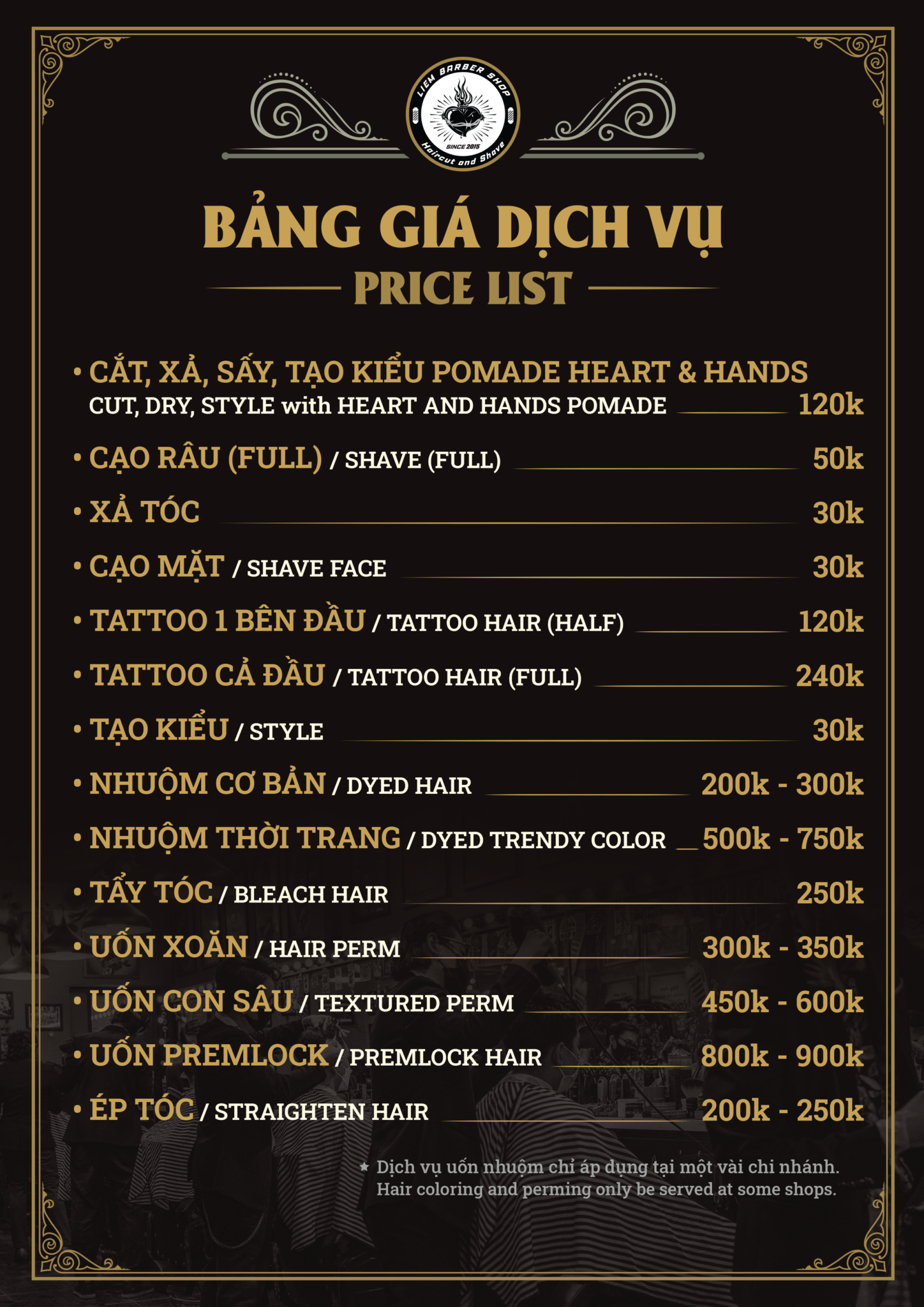 Bảng giá dịch vụ cắt, sấy, uốn, nhuộm tại Liem Barber Shop ⋆ ...